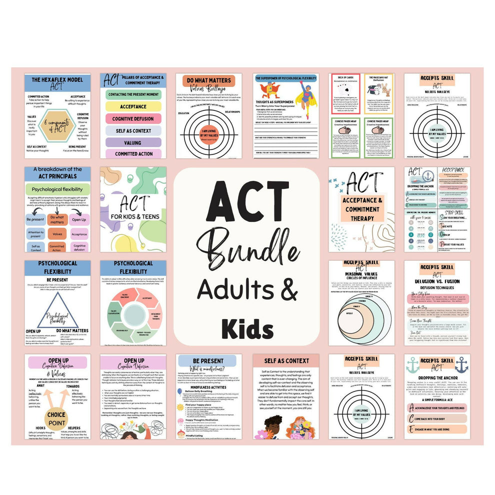 ACT Toolbox: Worksheets Bundle for Adults and Children – TherapywithCT