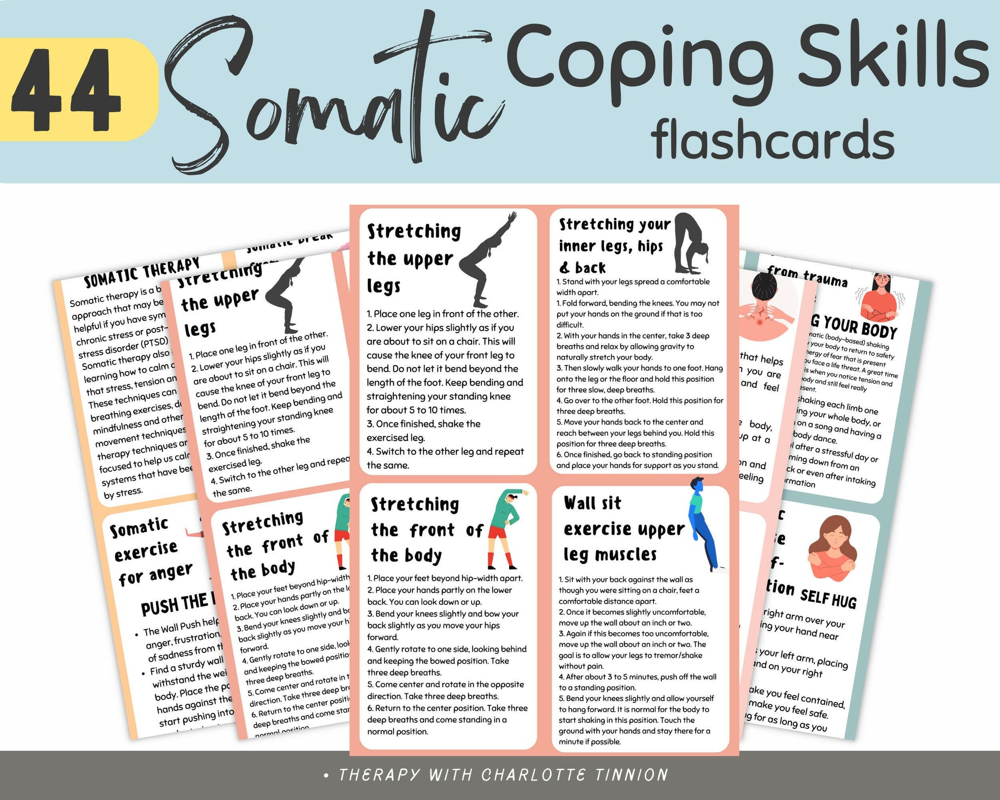 Somatic Therapy Exercise Cards: Adults & Kids – TherapywithCT