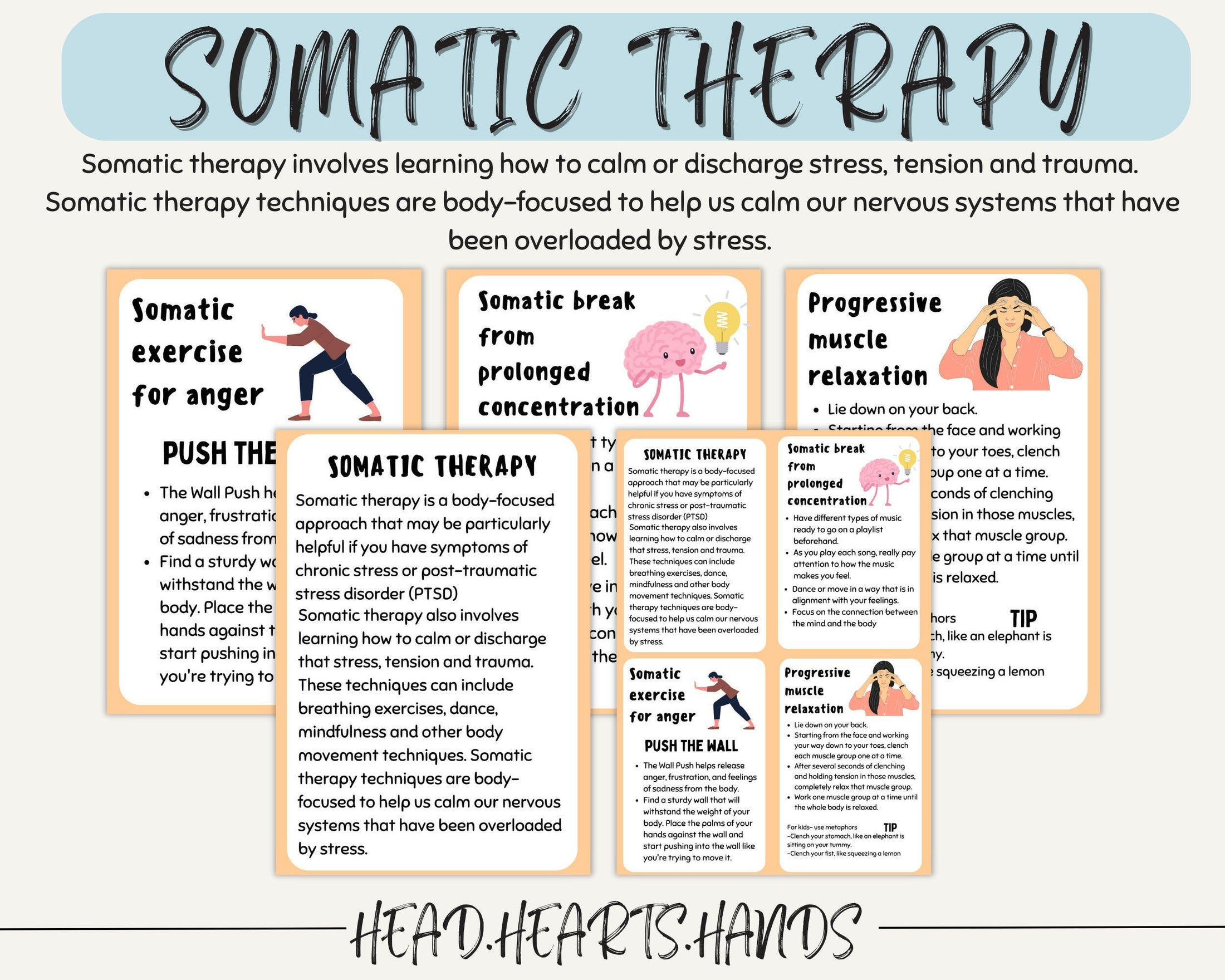 Somatic Therapy Exercise Cards: Adults & Kids – TherapywithCT